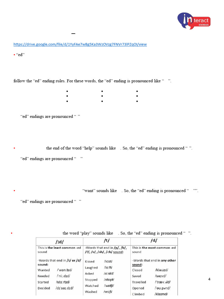 Ed Pronunciation Rules Explained | PDF