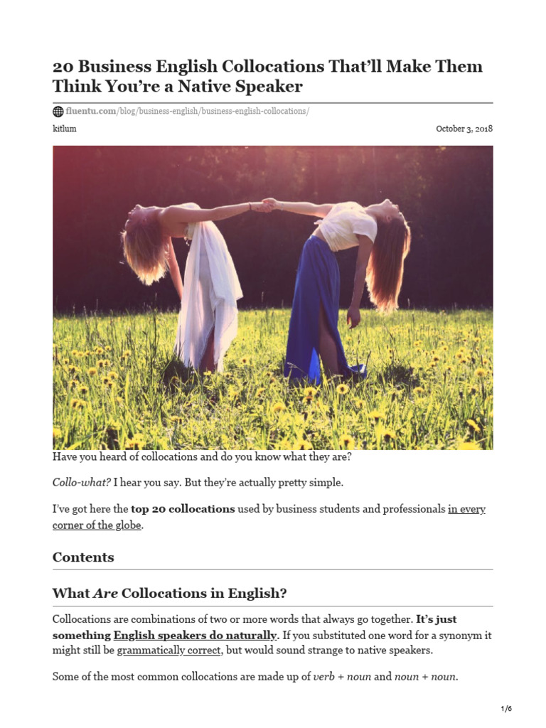 Essential Business English Collocations | PDF | English Language | Word