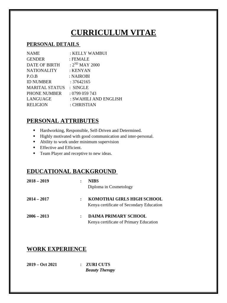 KELLY CV | PDF | Kenya