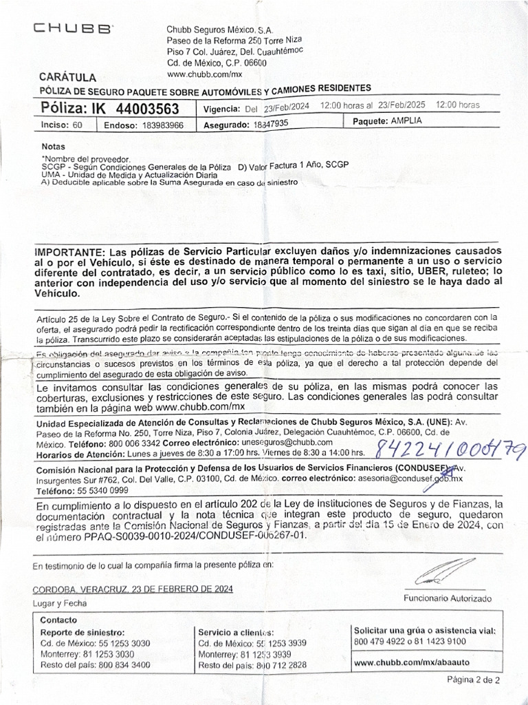 Chubb Seguros México, S.A. | PDF