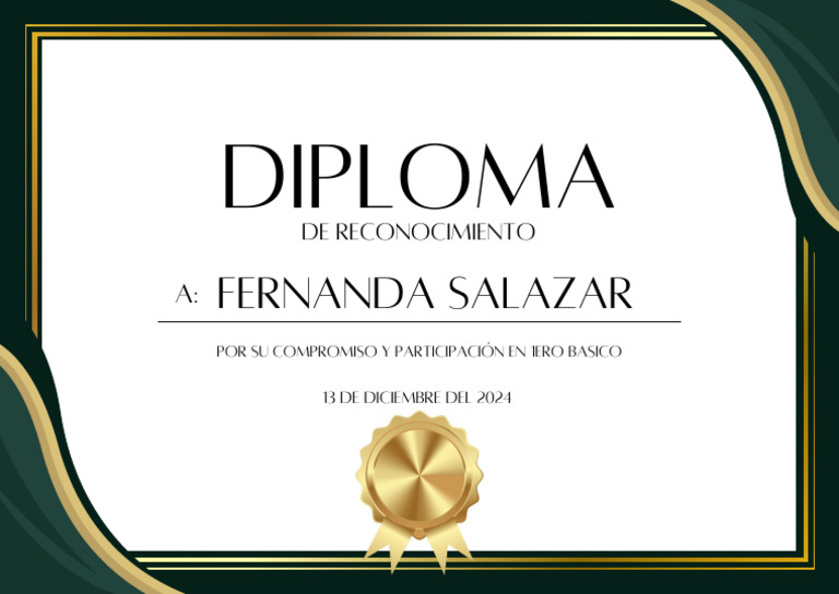Certificado de Diploma Moderno Clásico Elegante Verde - 20241211 ...