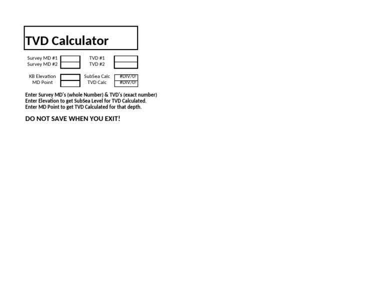 TVD Calculator | PDF