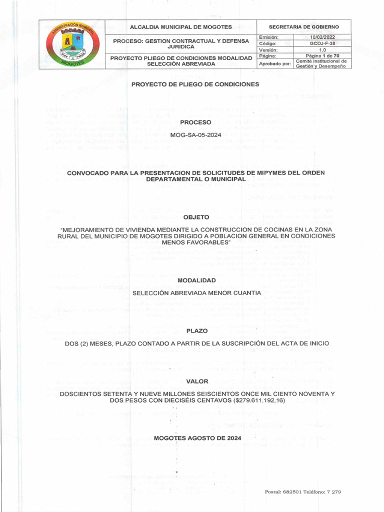 Pliegos de Condiciones | PDF