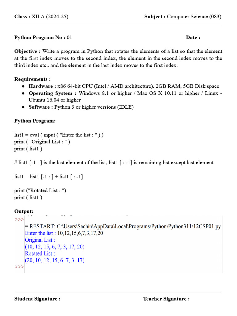 12 CS Practical File Mains 2024-25 | PDF | Operating System | My Sql