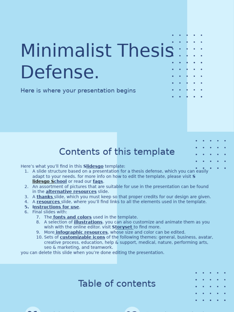 Minimalist Thesis Defense Blue Variant by Slidesgo | PDF | Planets ...