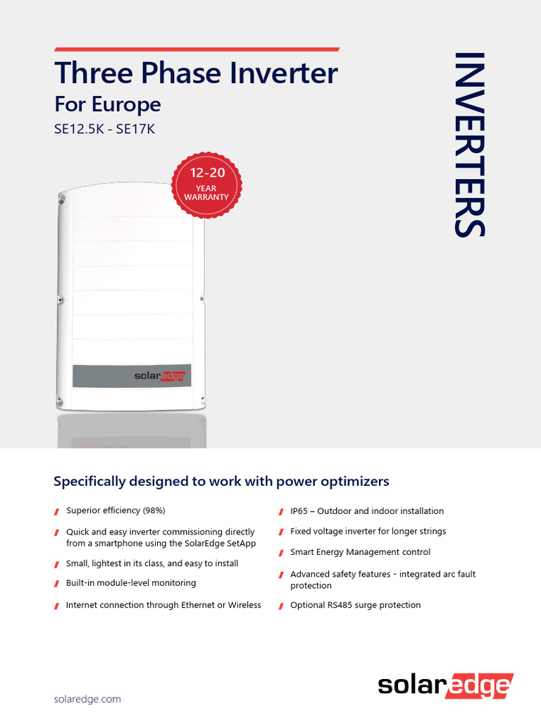Se Three Phase Inverter Setapp Datasheet (1) | PDF | Power Inverter | Alternating Current