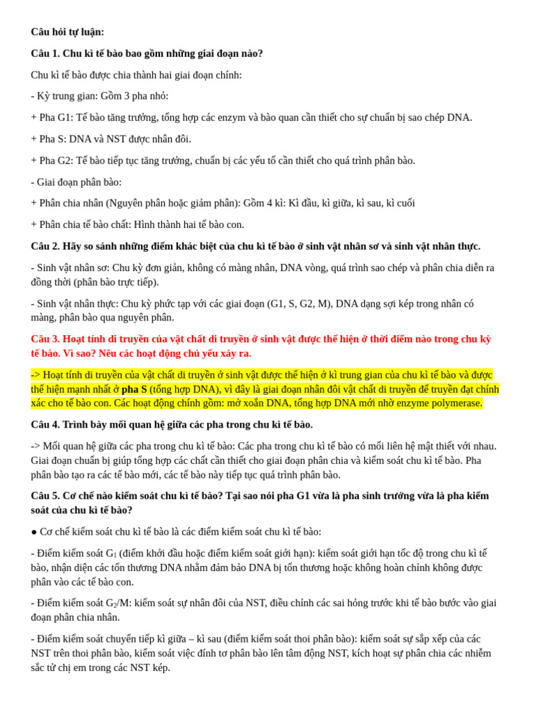 Sinh 10 (CTST) - Bài 18 - BT3 | PDF