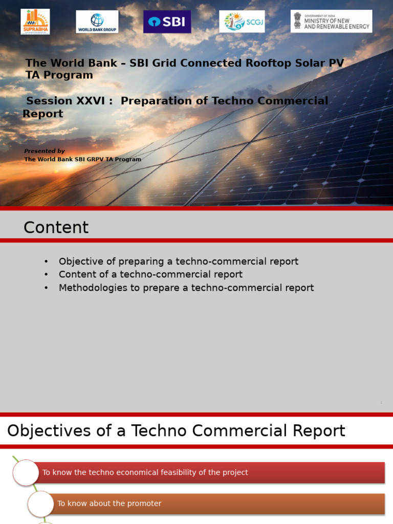 Techno-Commercial Report Essentials | PDF | Photovoltaic System