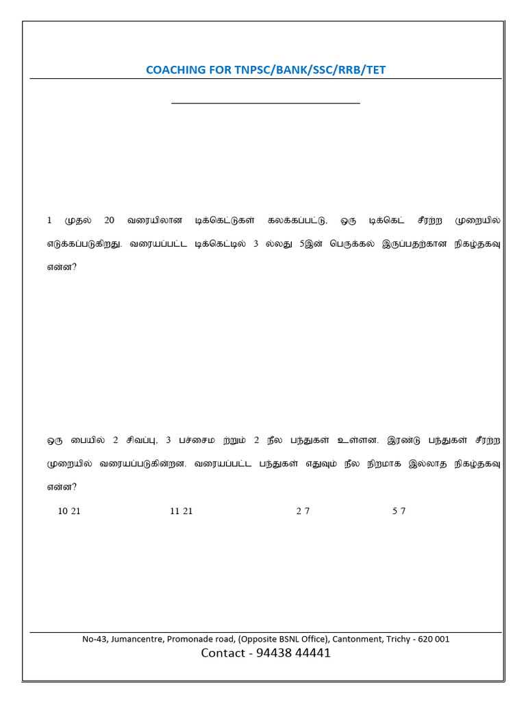 Maths Previous Year Questions Probability & Statistics | PDF ...