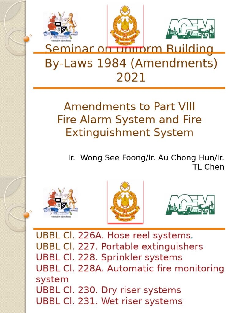 (Paper 5) Amendments To Part VIII - Fire Alarm System and Fire Extinguishment System | PDF ...