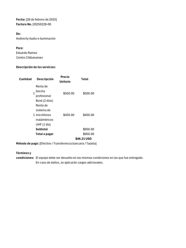 Invoice Audio | PDF