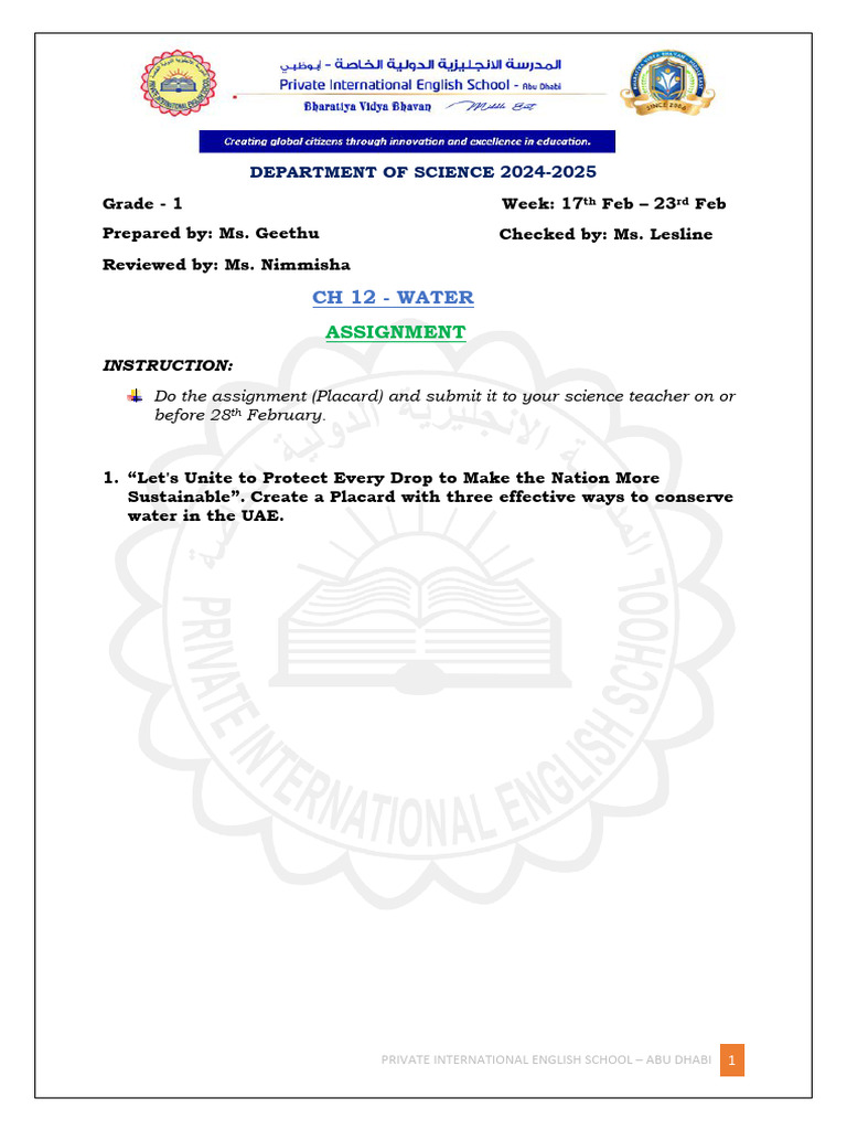 G1 - WATER - ASSIGNMENT | PDF