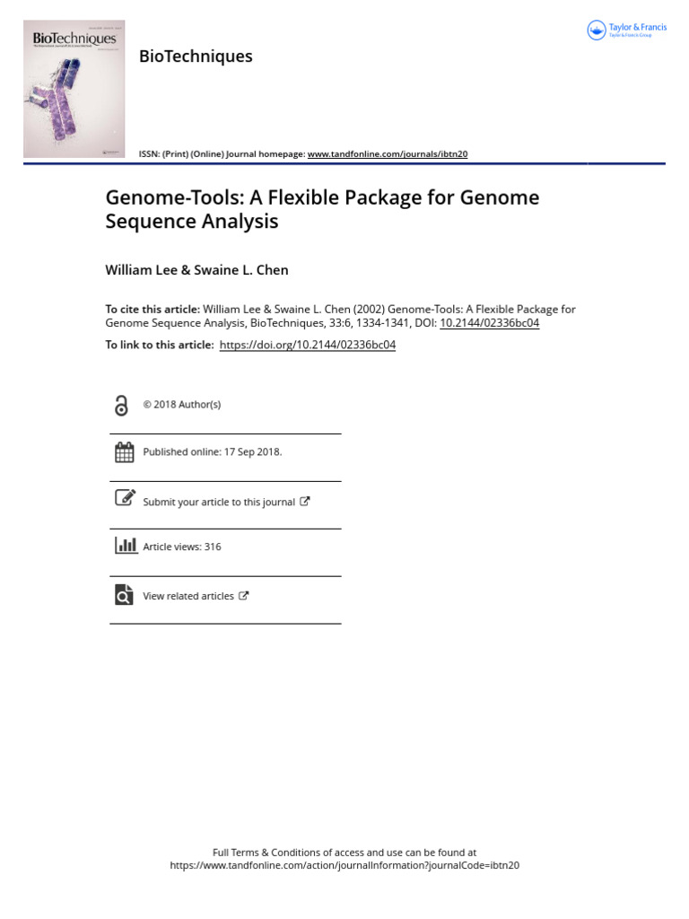 Genome-Tools A Flexible Package for Genome Sequence Analysis | PDF ...
