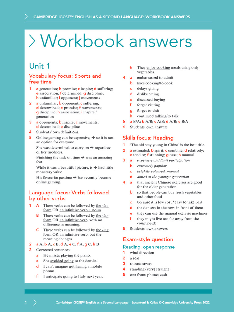 Igcse Esl 6ed Tr Wb Answers Pdf