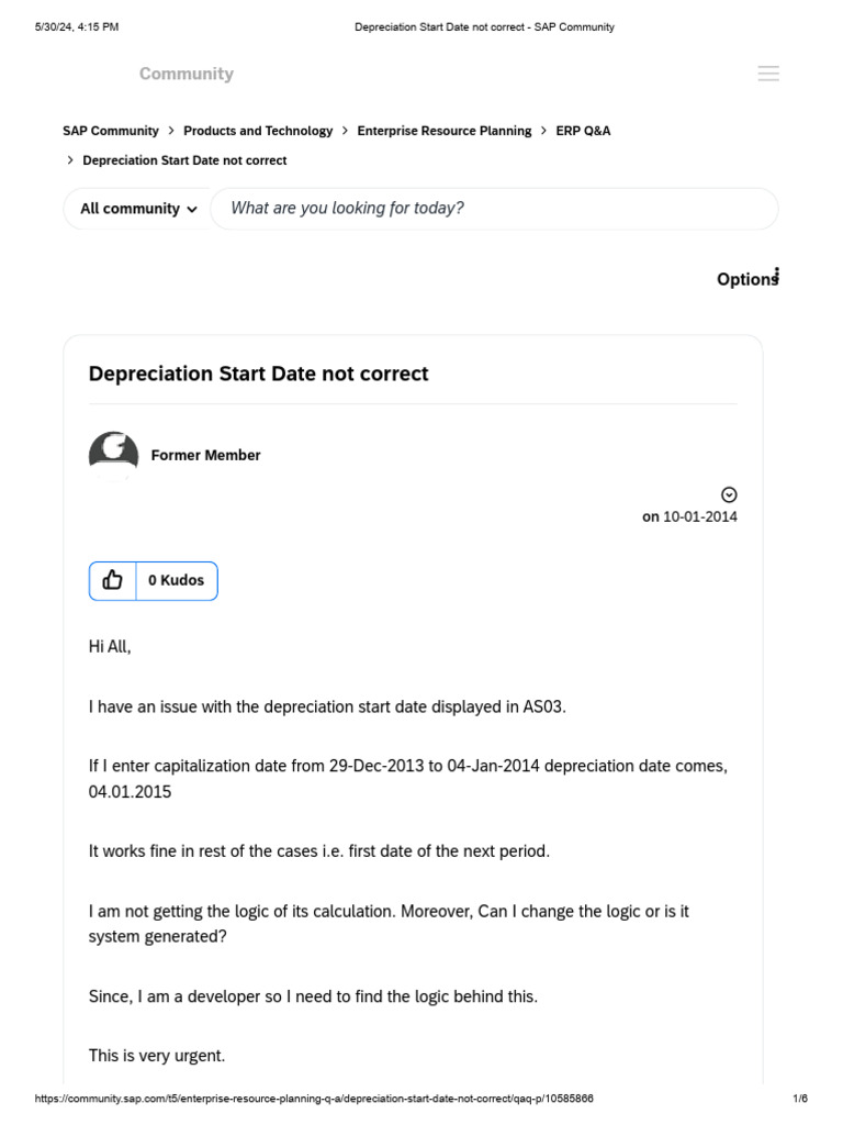 AS03 Depreciation Start Date Issue | PDF | Depreciation