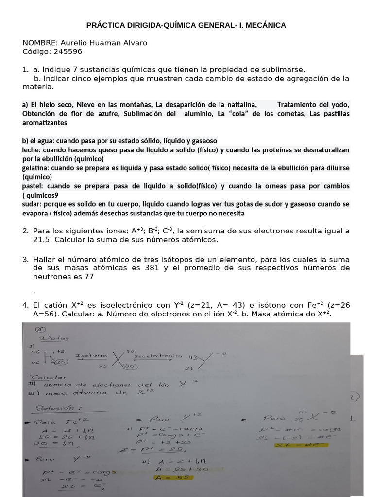 practica de QUIMICA | PDF