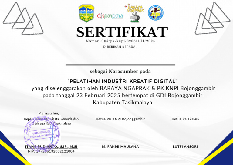 sertifikat narsum | PDF