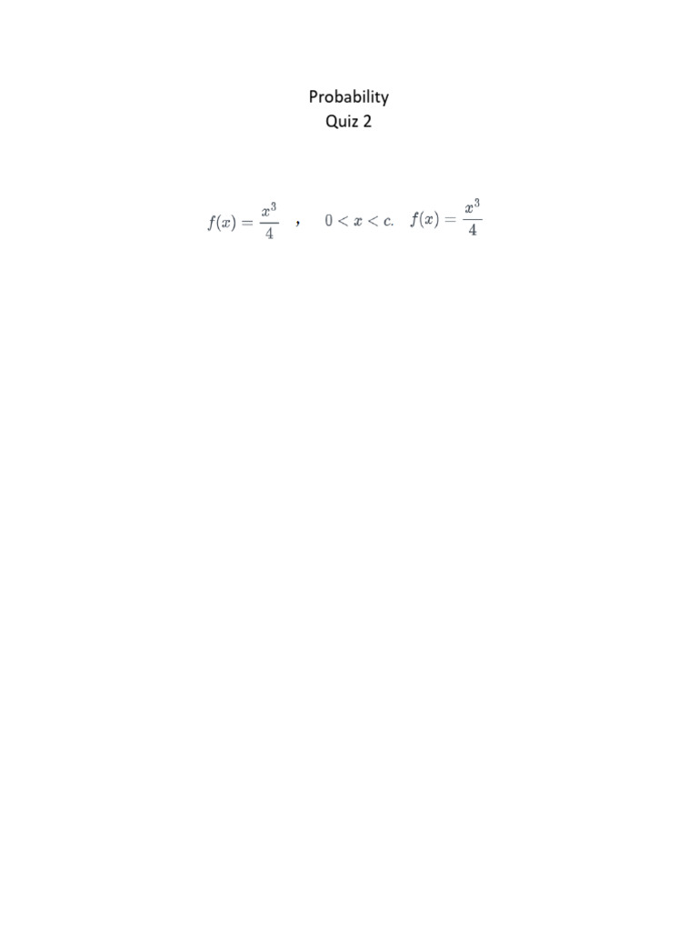 Quiz 2 Probability | PDF