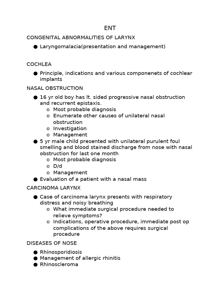 ENT | PDF | Medical Specialties | Surgical Specialties