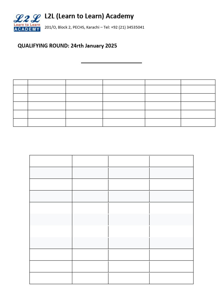 Qualifying Round Spelling Bee | PDF