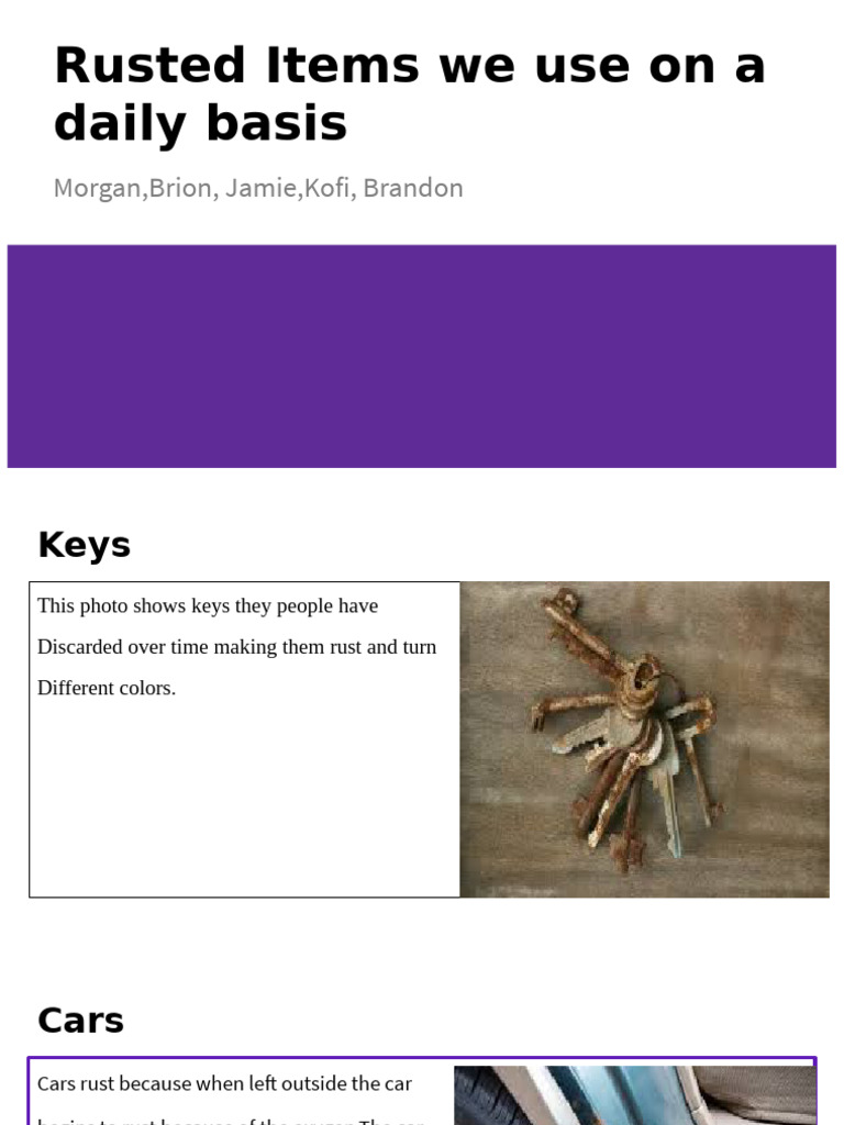 Rusted Items We Use On A Daily Basis | PDF