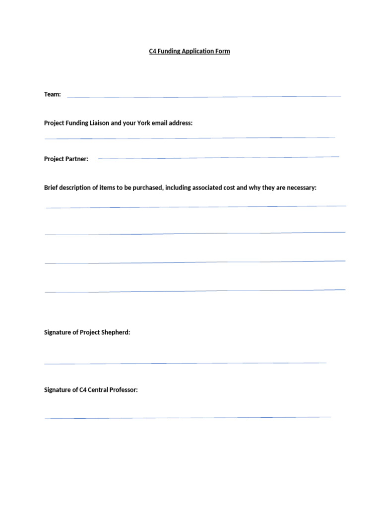 C4 Funding Request Form 6 Credits | PDF