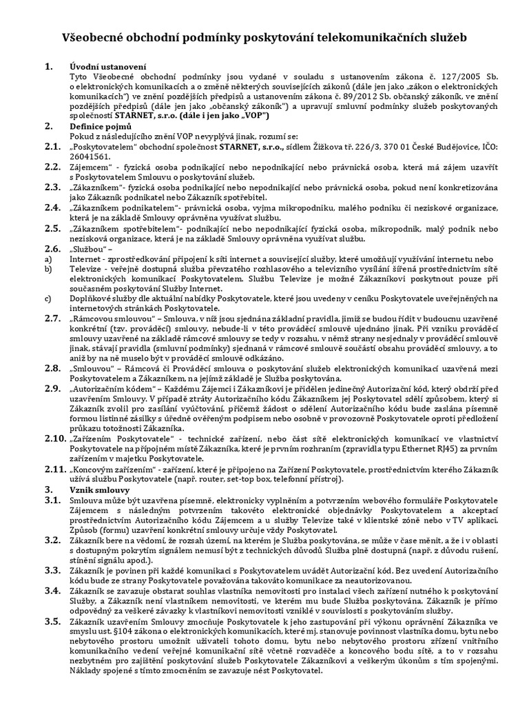 VOP_2022_STARNET, s.r.o. | PDF