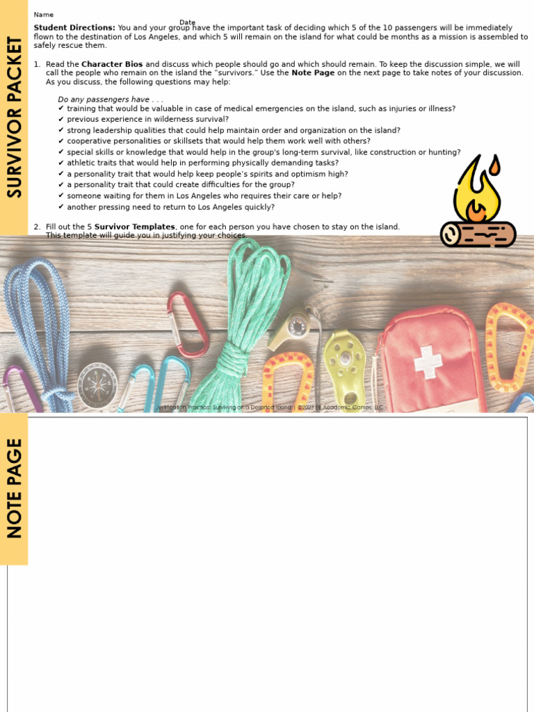 3b Survivor Packet Editable | PDF | Cognition