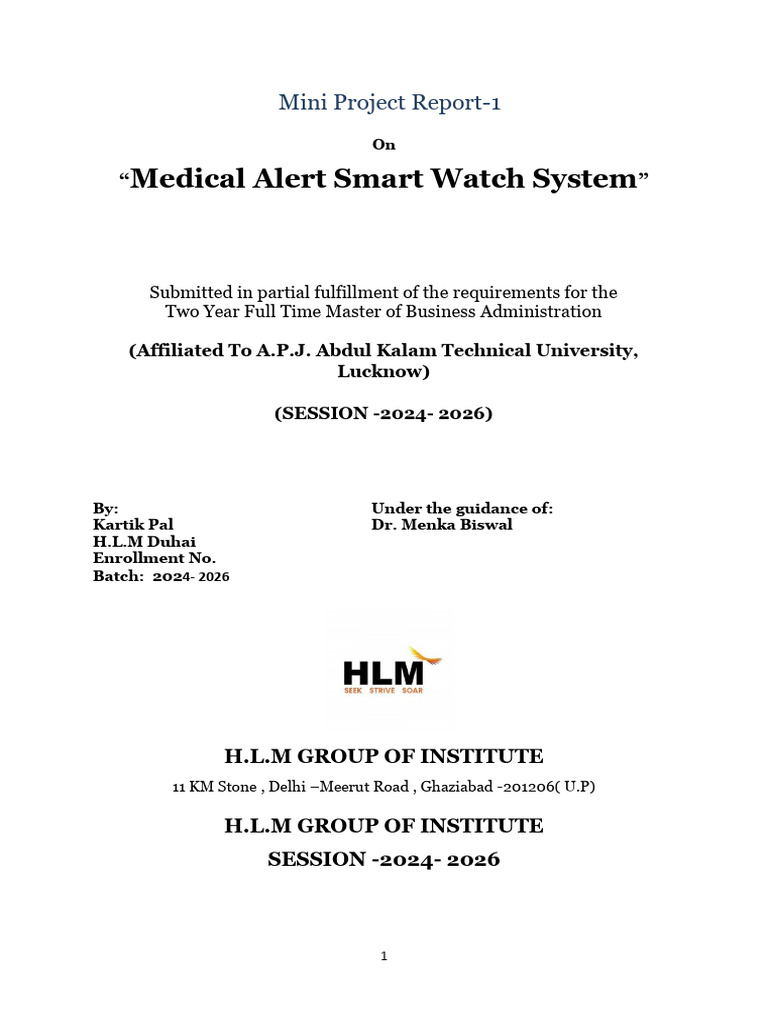 Medical Alert Smart Watch System Innovation New Edit 45 Page | PDF ...