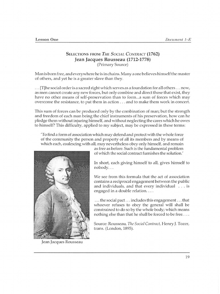 Rousseau Primary Source | PDF