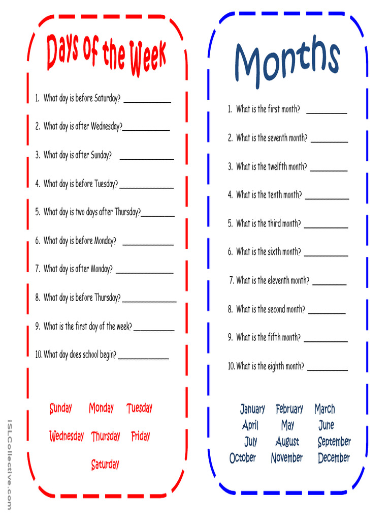 Days and Months | PDF