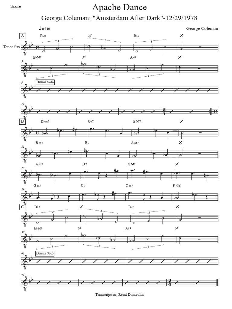 Apache Dance-George Coleman - Score | PDF