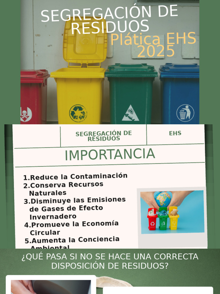 Guía EHS para Segregación de Residuos | PDF | Residuos | Materiales