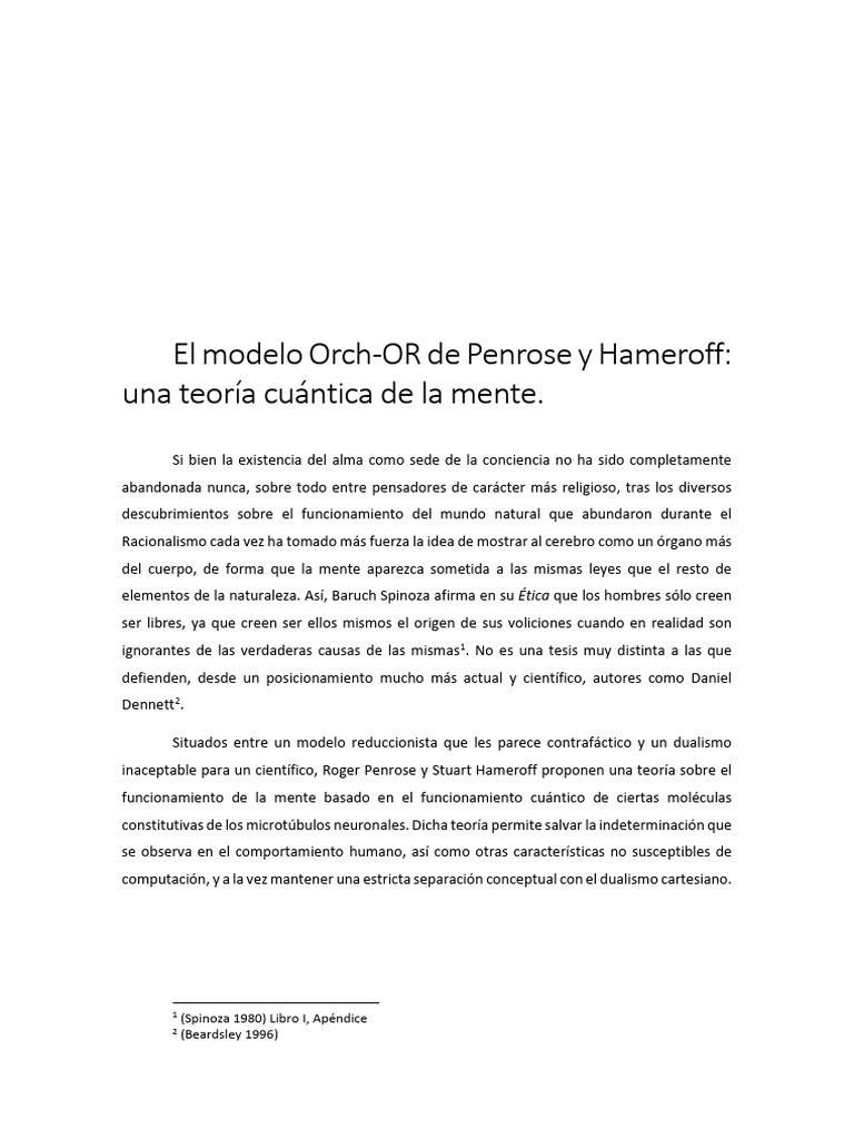 El Modelo Orch OR de Penrose y Hameroff | PDF | Física teórica ...