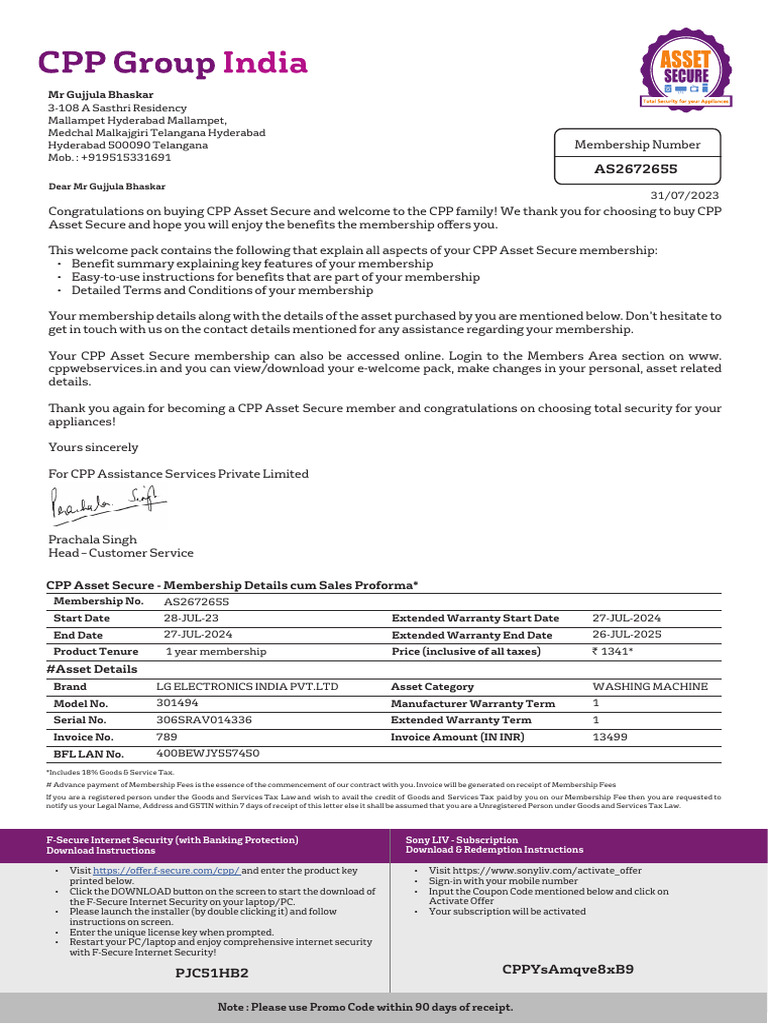 Washing Machine Insurance | PDF | Receipt | Home Appliance