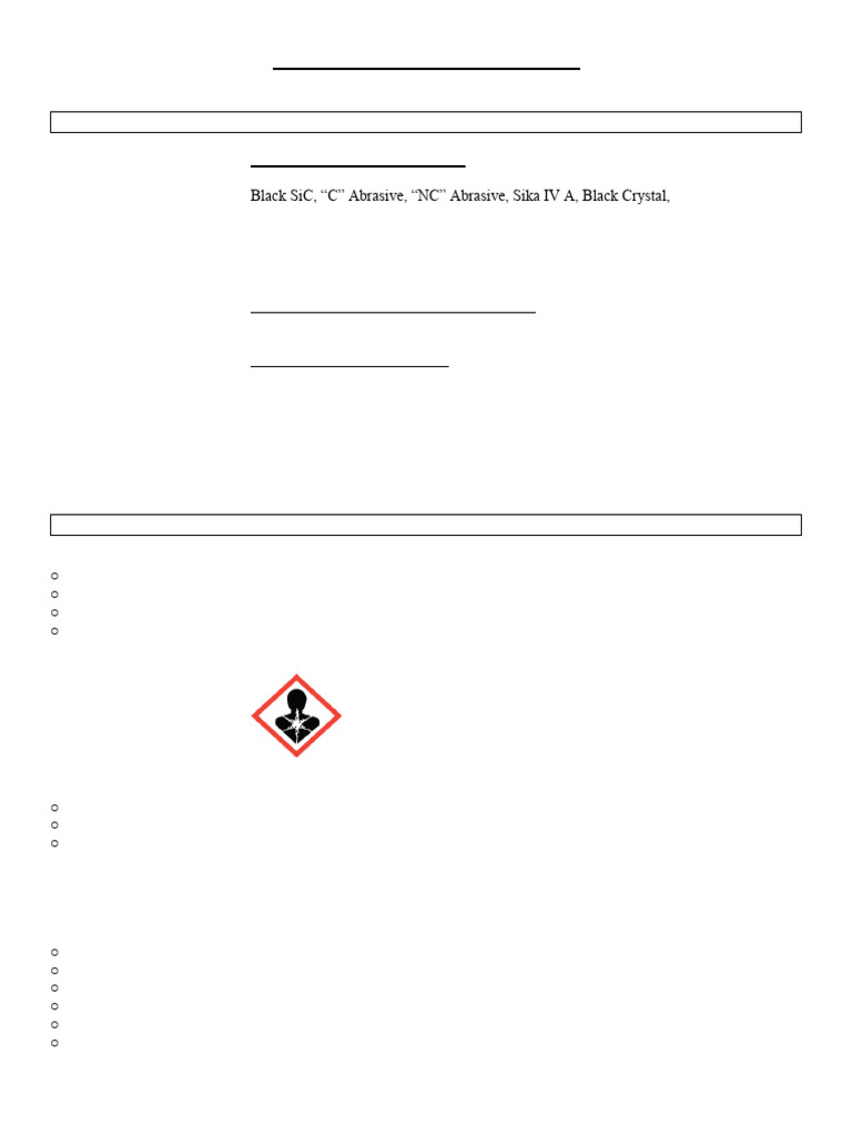 balck sic Safety data sheet | PDF | Abrasive | Silicon Dioxide
