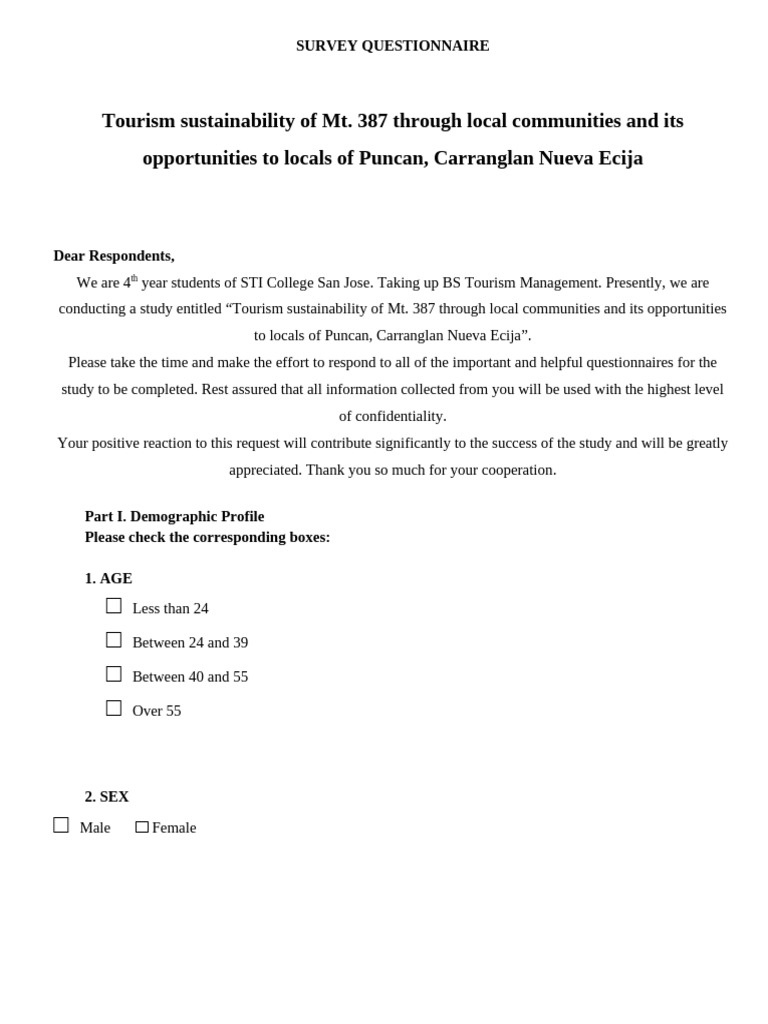 Questionnaire Template 07 | PDF | Waste Management | Waste