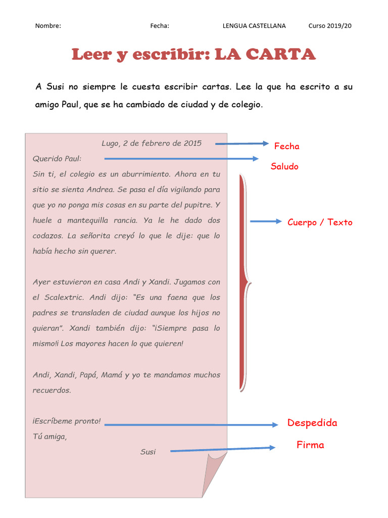 Cómo escribir una carta para niños | PDF