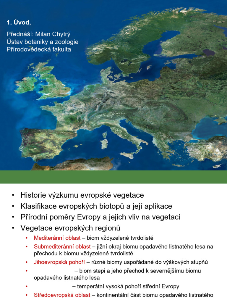 Vegetace Biotopy Evropy 01 Uvod | PDF