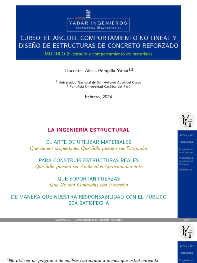 Modulo 02-Curso 1 | PDF | Hormigón | Concreto reforzado