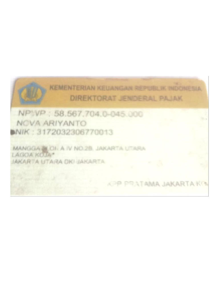 Scan NPWP Nova | PDF