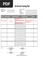 OJT Training Plan Template | PDF | Business
