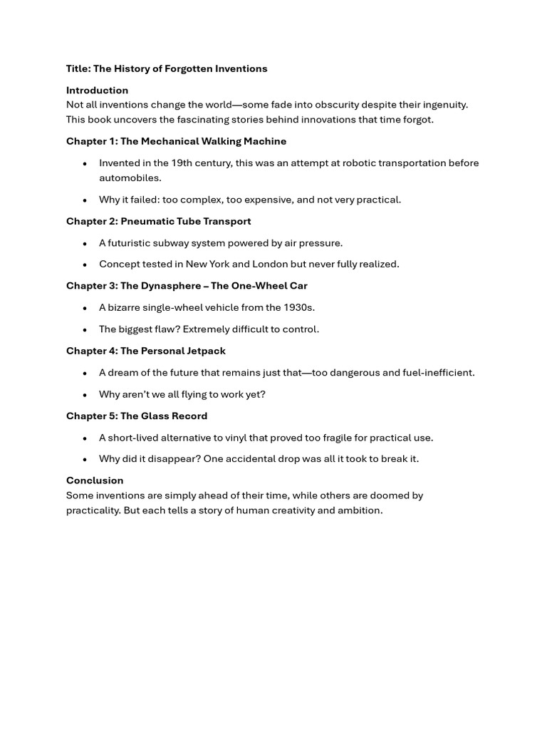 Forgetten Inventions | PDF