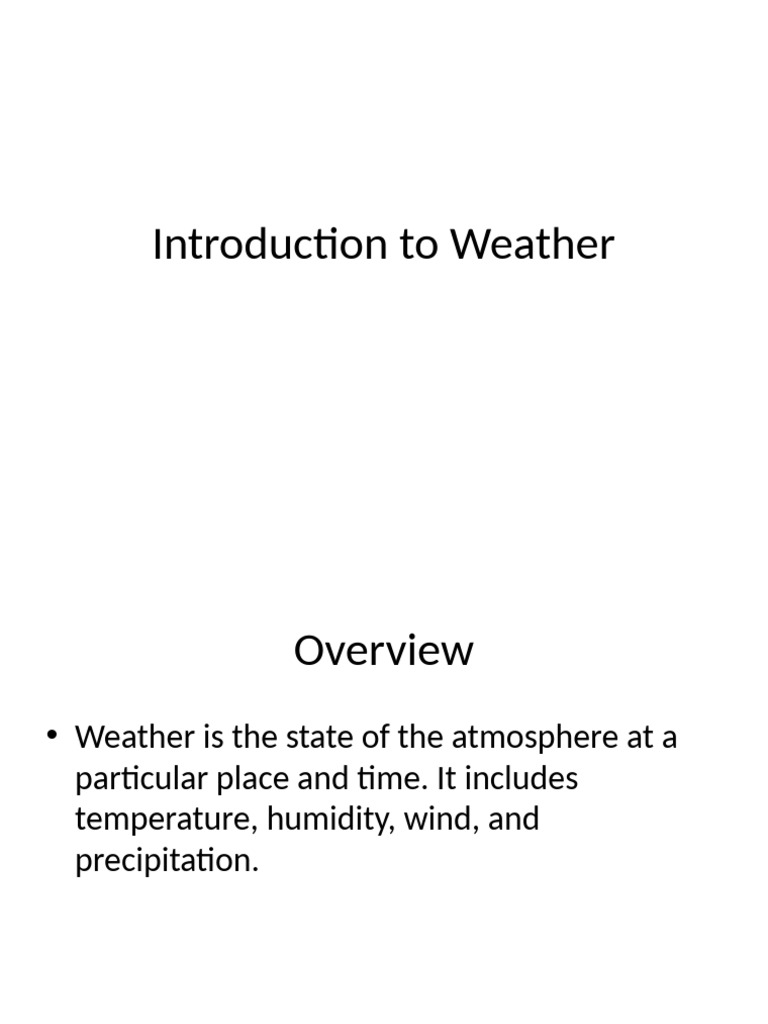 Introduction To Weather | PDF