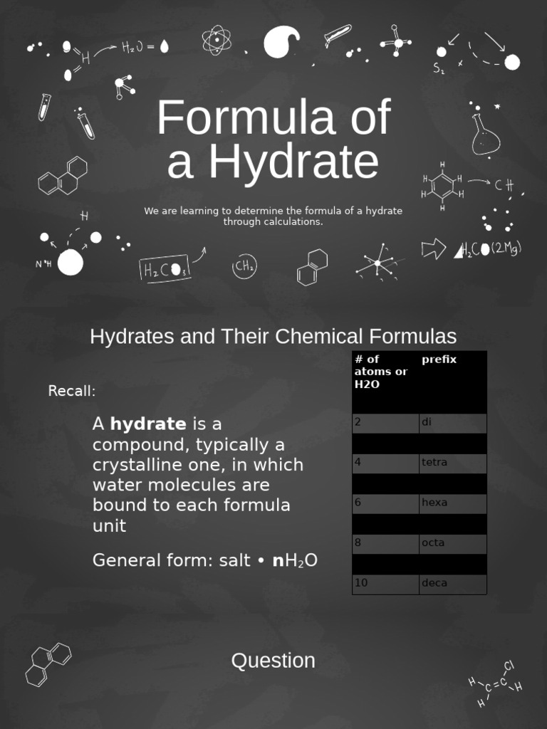 Determining Hydrate Formulas | PDF