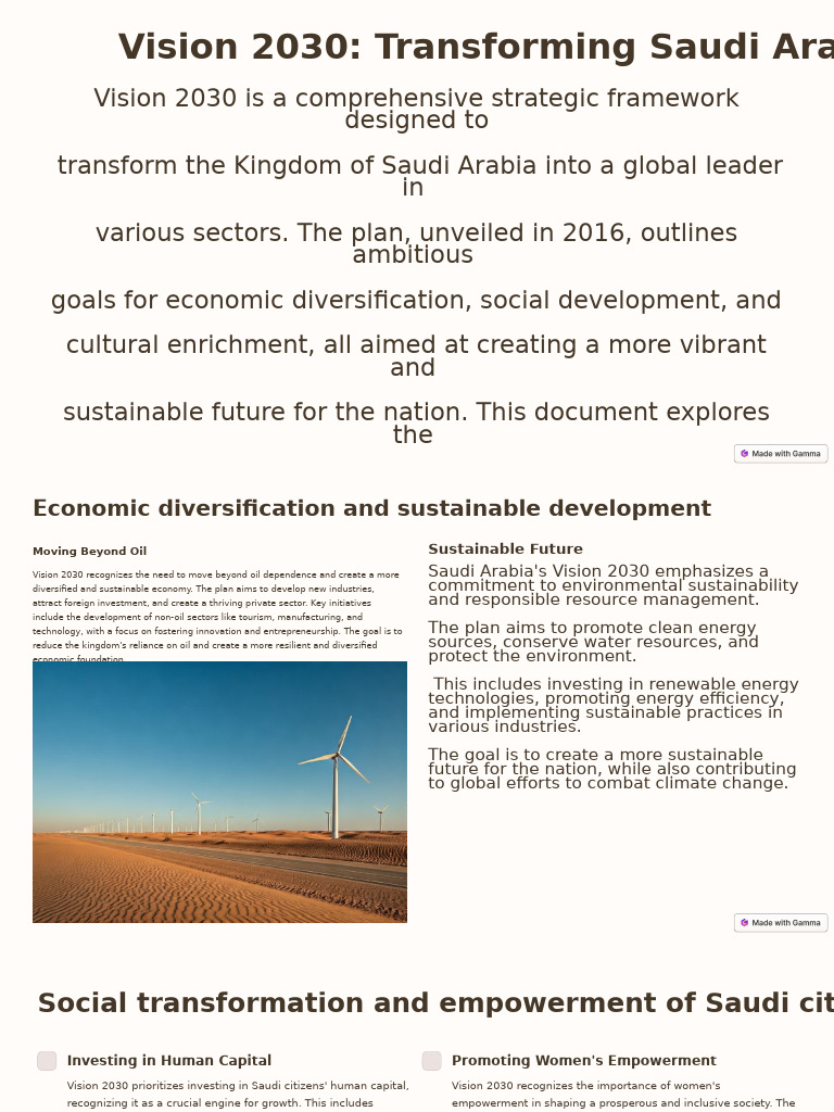 Vision 2030: Saudi Arabia's Strategic Plan | PDF | Sustainability ...