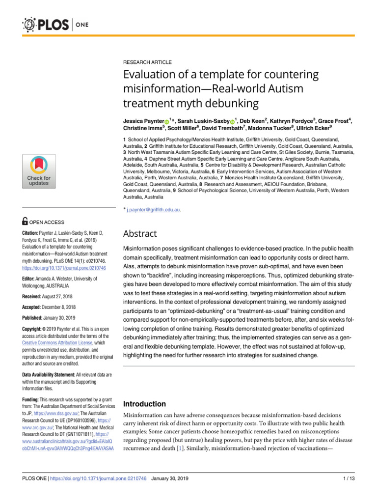 Evaluation of A Template For Countering Misinformation-Real-World ...