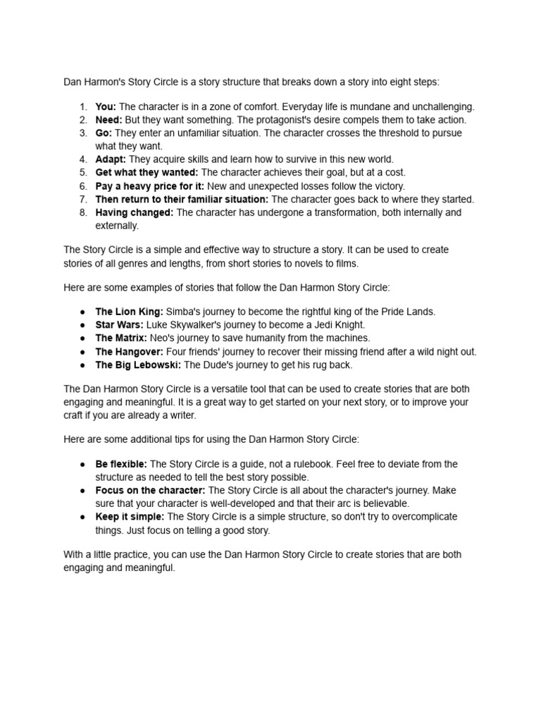 Dan Harmon Story Structure | PDF