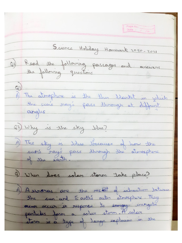 Class 8B Sci Halfyearly Holiday Homework | PDF