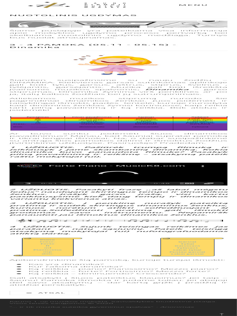 3-4 Pamoka - Kauno 1-Oji Muzikos Mokykla | PDF